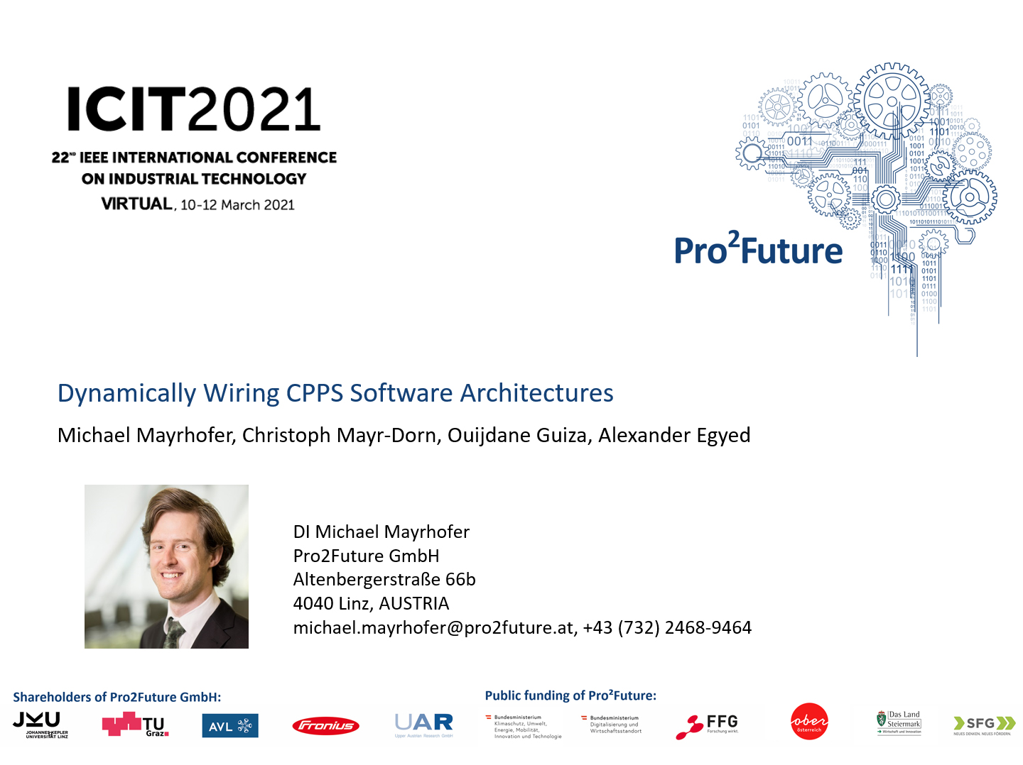ICIT 2021 – Pro²Future